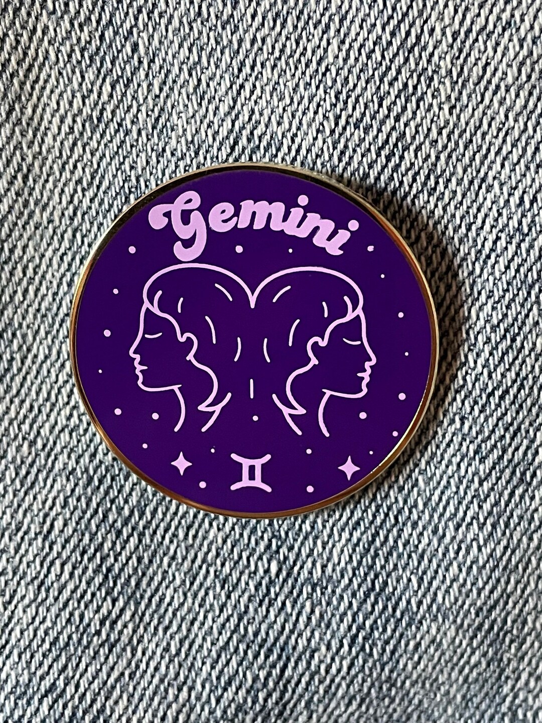 Gemini Zodiac Sign Hard Enamel Pin Astrology Lapel Pin for - Etsy