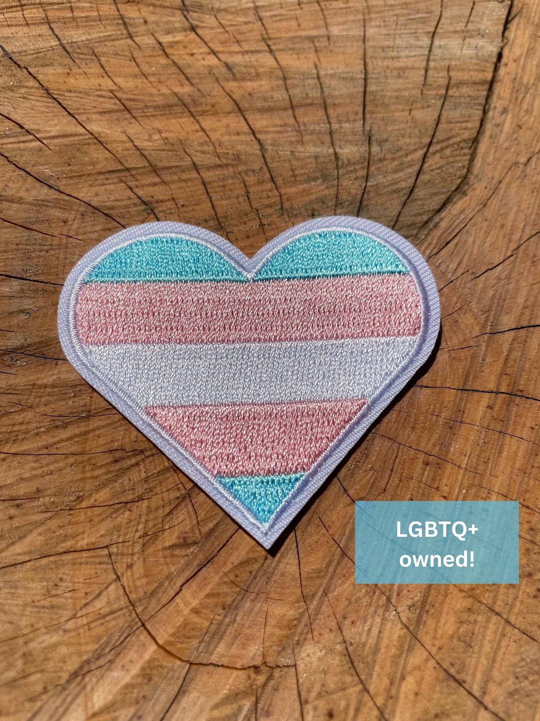 Trans Pride Iron on Embroidered Patch LGBTQ Pride Flag Heart Patch for ...