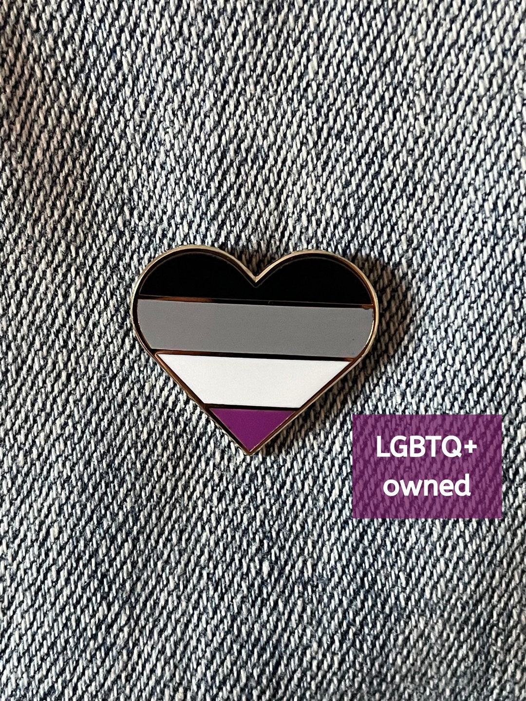 Ace Pride Hard Enamel Pin | LGBTQ+ Pride Flag Heart Pin for Jackets ...