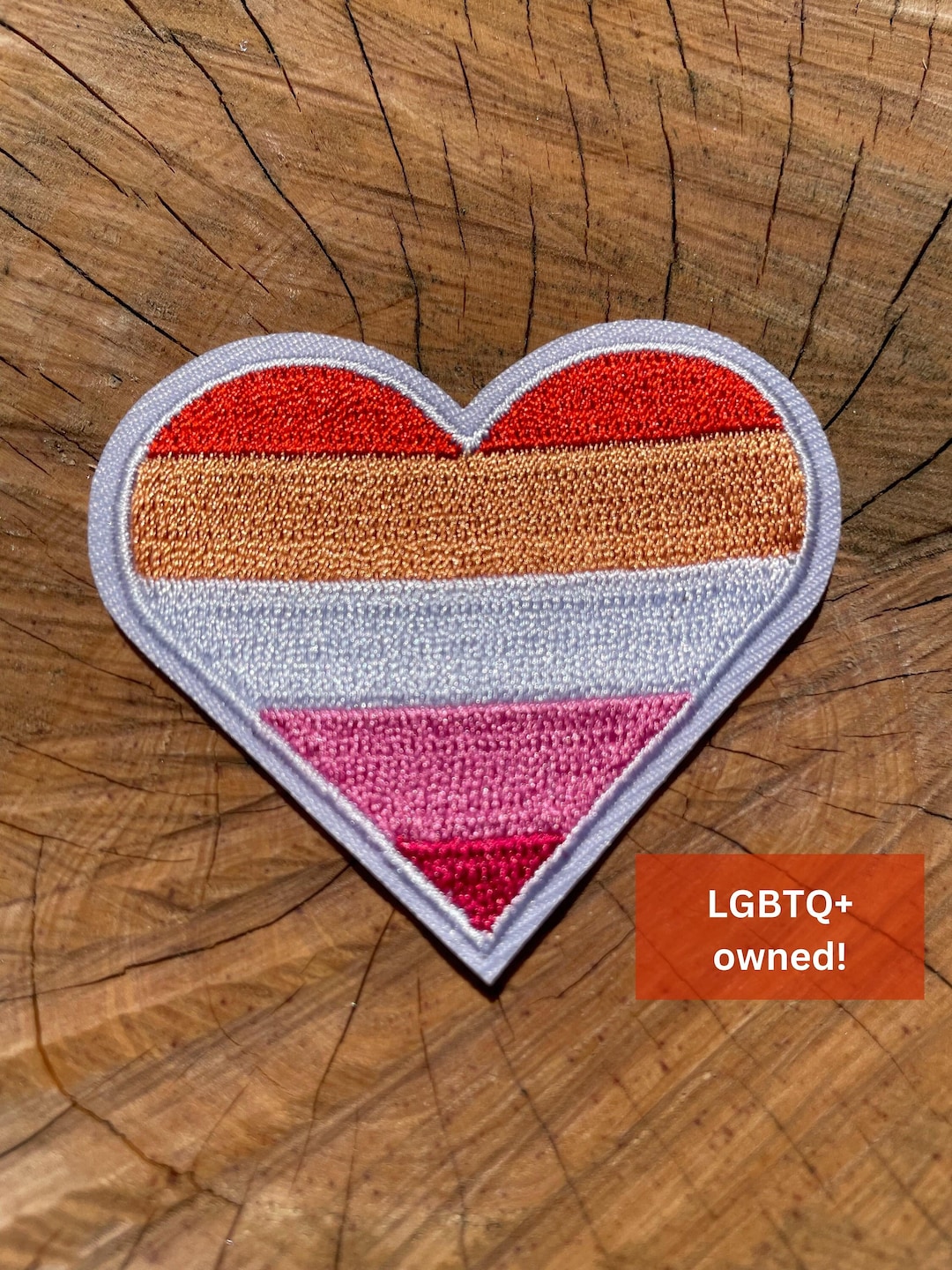 Lesbian Pride Iron on Embroidered Patch LGBTQ Pride Flag Heart Patch ...