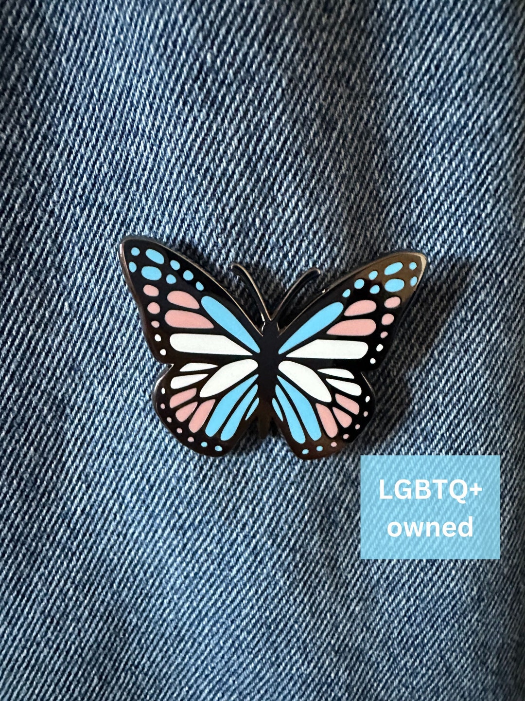 Trans Pride Hard Enamel Pin LGBTQ Pride Flag Butterfly Pin for Jackets ...