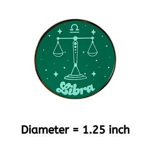Libra Zodiac Sign Hard Enamel Pin Astrology Lapel Pin for Jackets ...