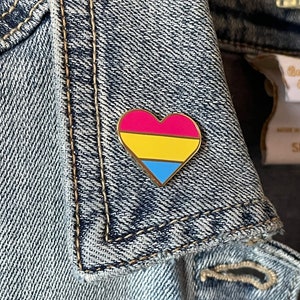 Pan Pride Hard Enamel Pin LGBTQ Pride Flag Heart Pin for Jackets ...