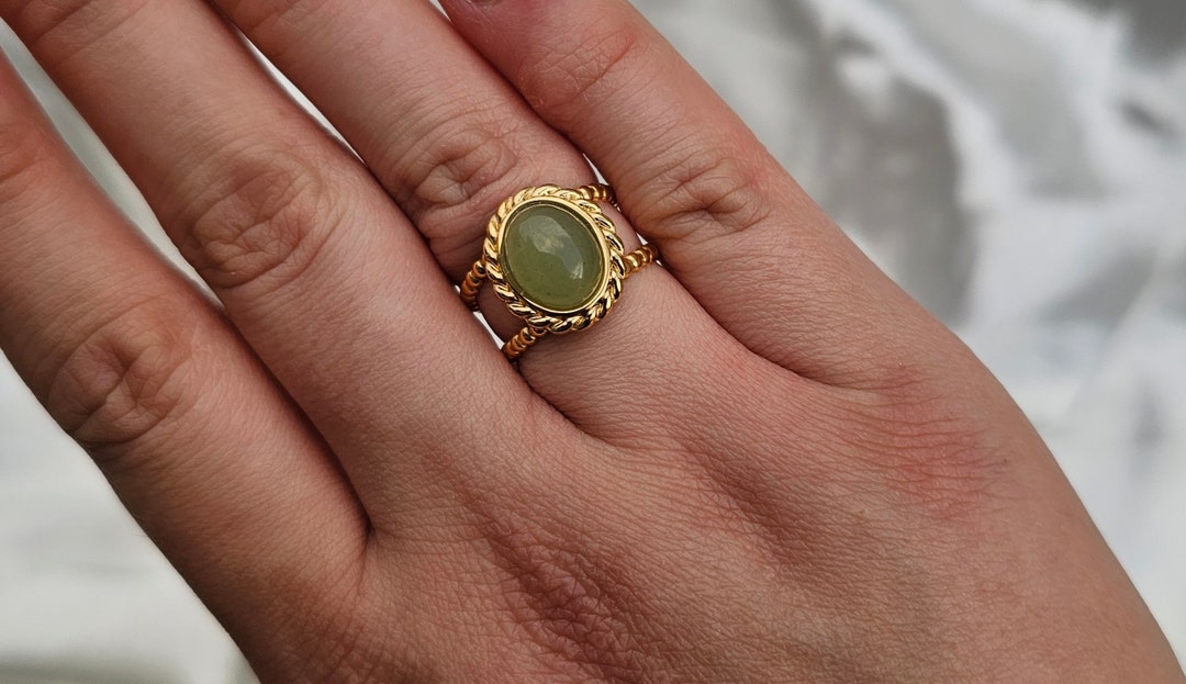 Eman Adjustable Ring | Vintage Style Classic Gold Plated Stainless ...