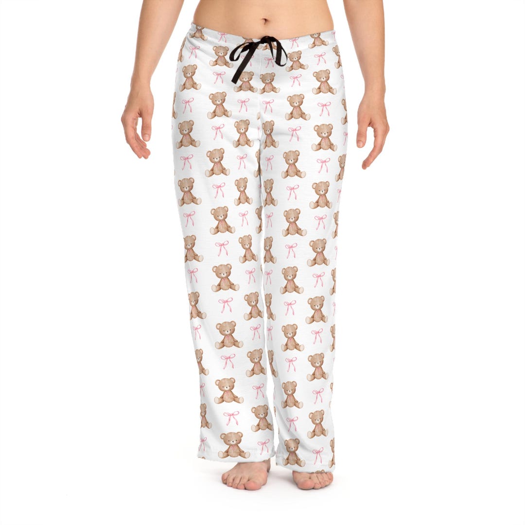 Teddy Bears and Bows Women's Pajama Pants - Cute Loungewear for Her ...