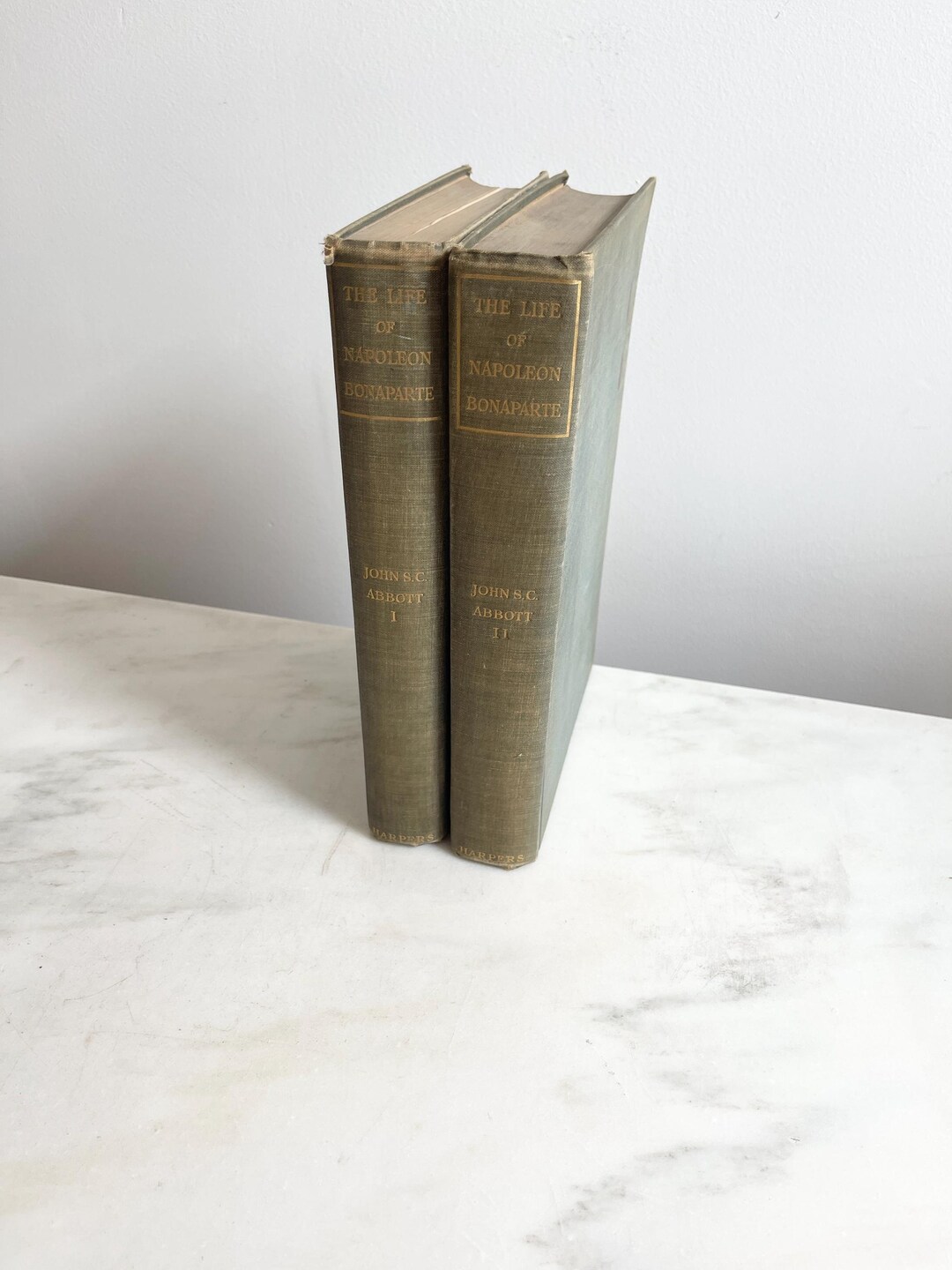 1800s Antique Napoleon Book Stack Green-blue the Life of Napoleon ...