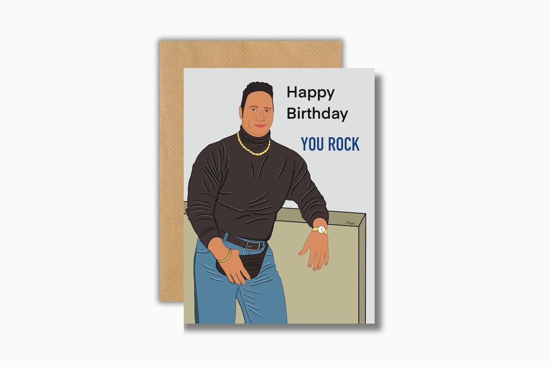 The Rock Birthday Card, Funny Birthday Card, Dwayne Johnson, Gifts for ...