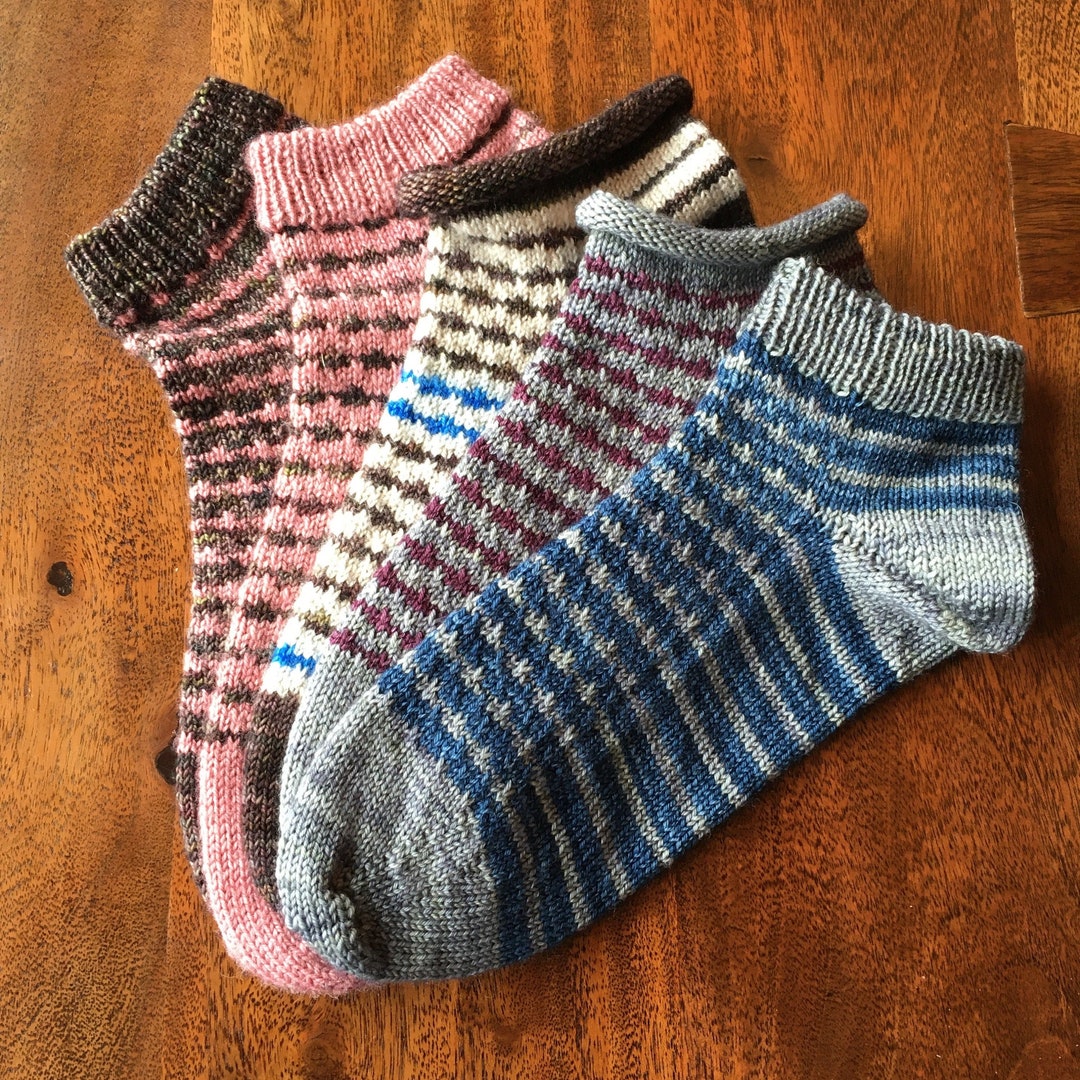 Gordon, the Giving Socks Knitting Pattern, Socks, Shorty, Stripes - Etsy