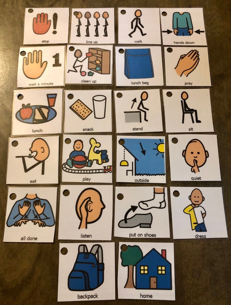 PECS Basic School Communication Cards Keyring - Etsy