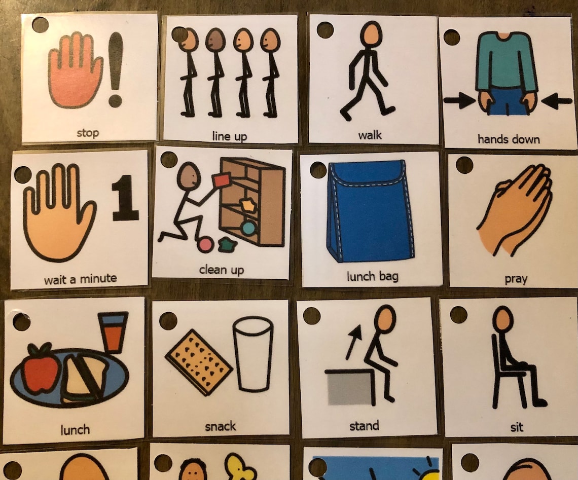 PECS Basic School Communication Cards Keyring - Etsy