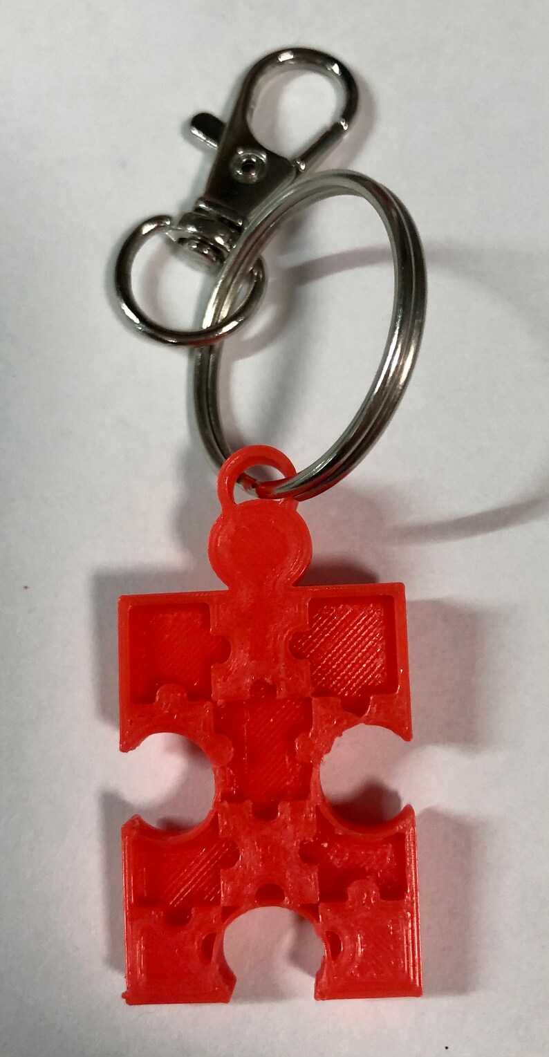 3D Printed Autism Awareness Puzzle Piece Keychain - Etsy