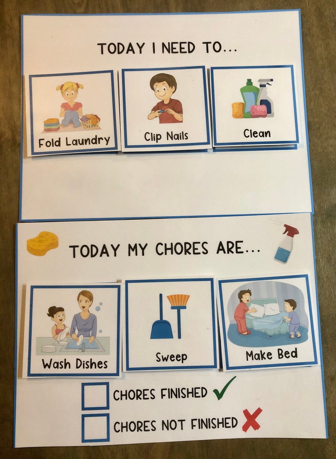 Chores Chart PECS Visual Schedule/ Visual Aid - Etsy