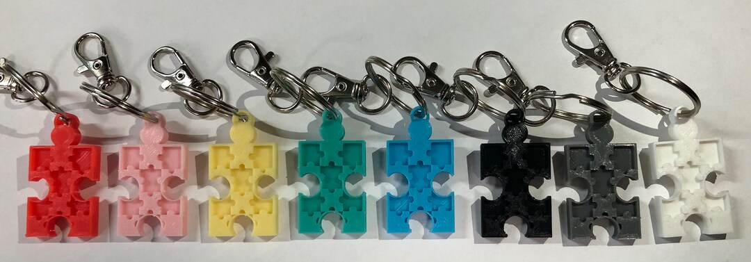3D Printed Autism Awareness Puzzle Piece Keychain - Etsy