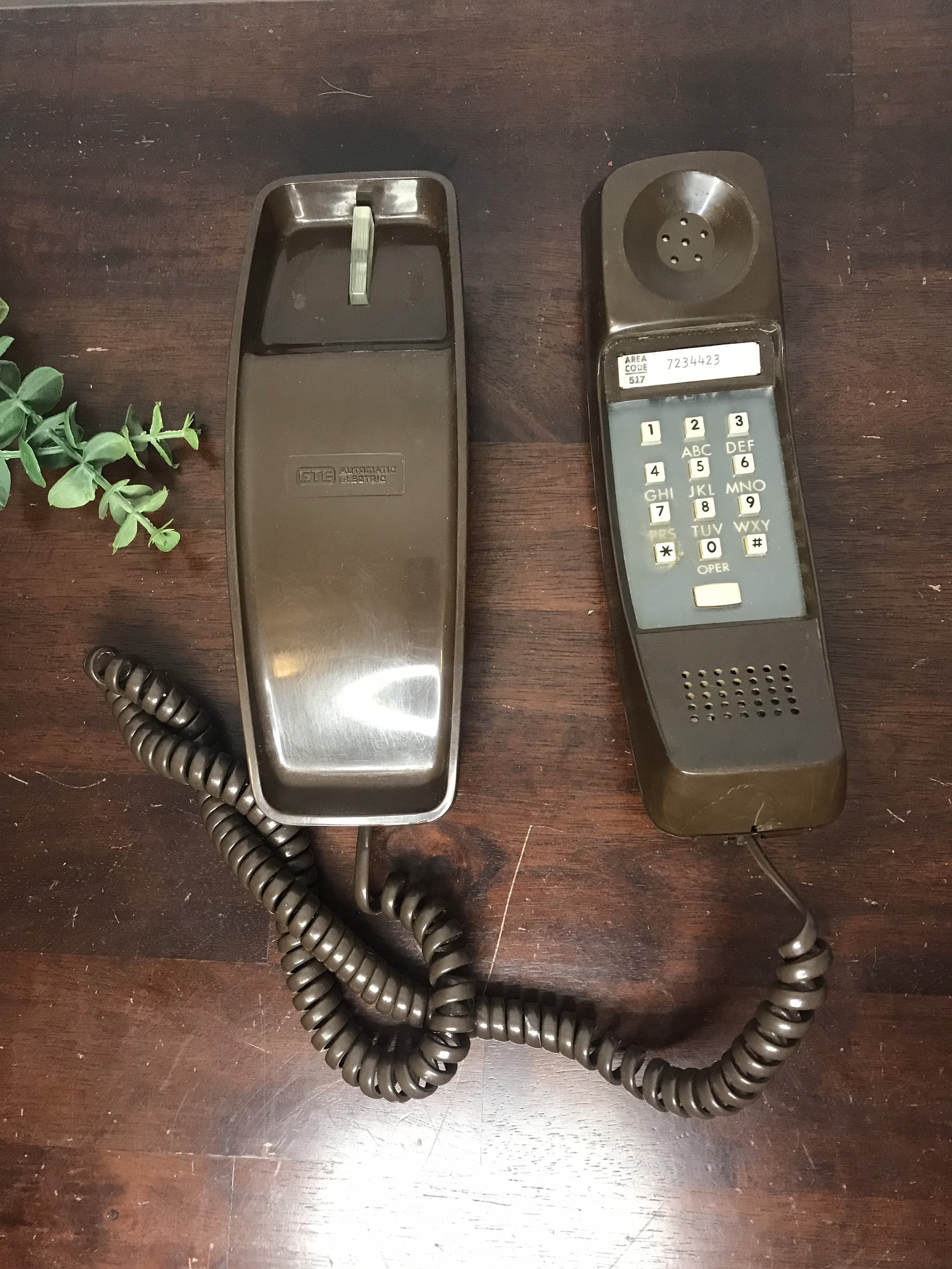 Vintage Brown Telephone Brown Push Button Phone Landline - Etsy
