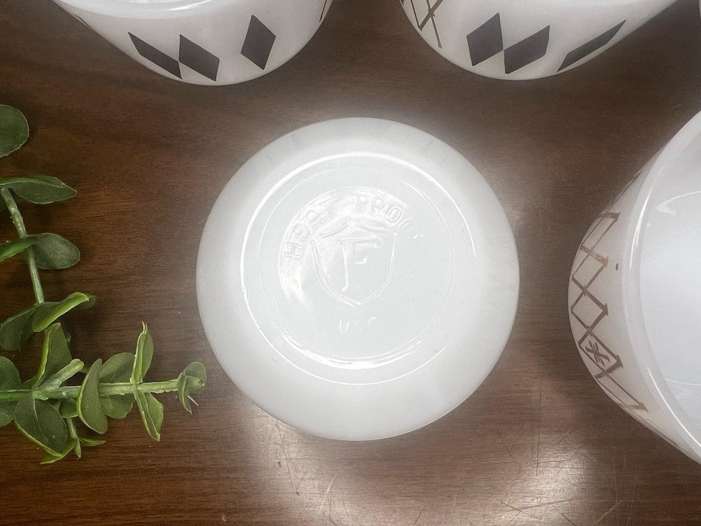 Vintage Atomic MCM Federal Glass Custard Cups, MCM Dessert Cups, White ...