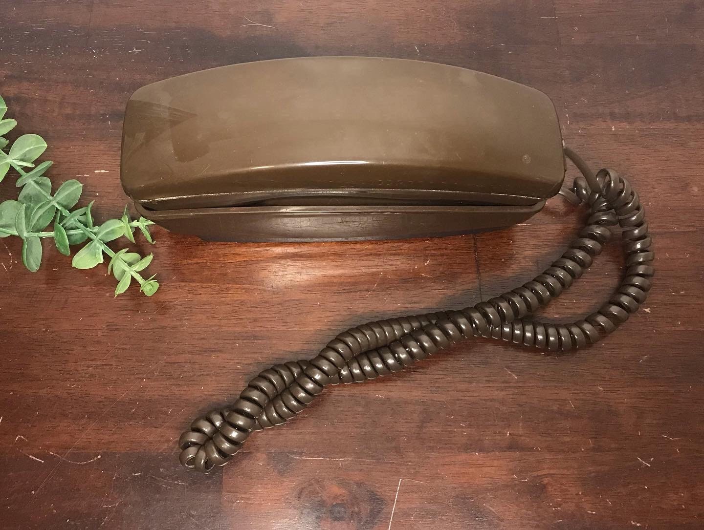 Vintage Brown Telephone Brown Push Button Phone Landline - Etsy