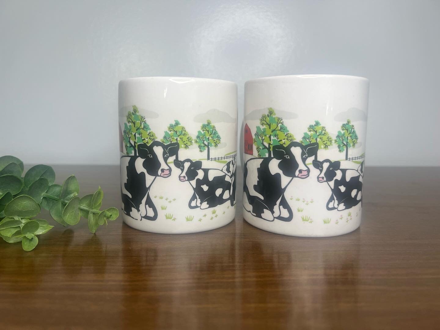 Vintage Cow Mugs, Farm Mugs, Farm Decor, Country Mugs, E. Rosen 97 Cow ...