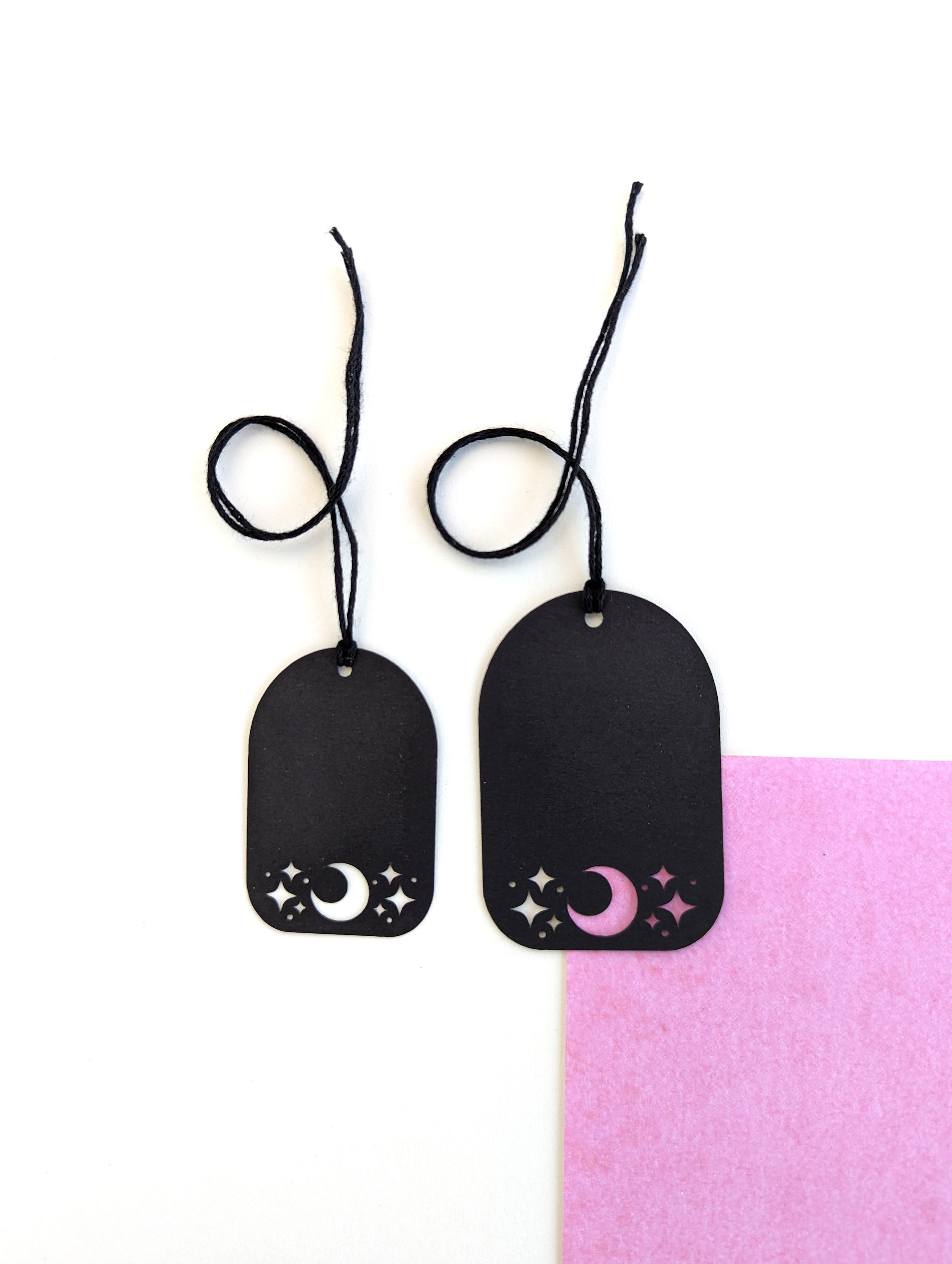 Moon & Stars Blank Label Tag. Black Moon and Stars Gift Tag, Price Tag ...