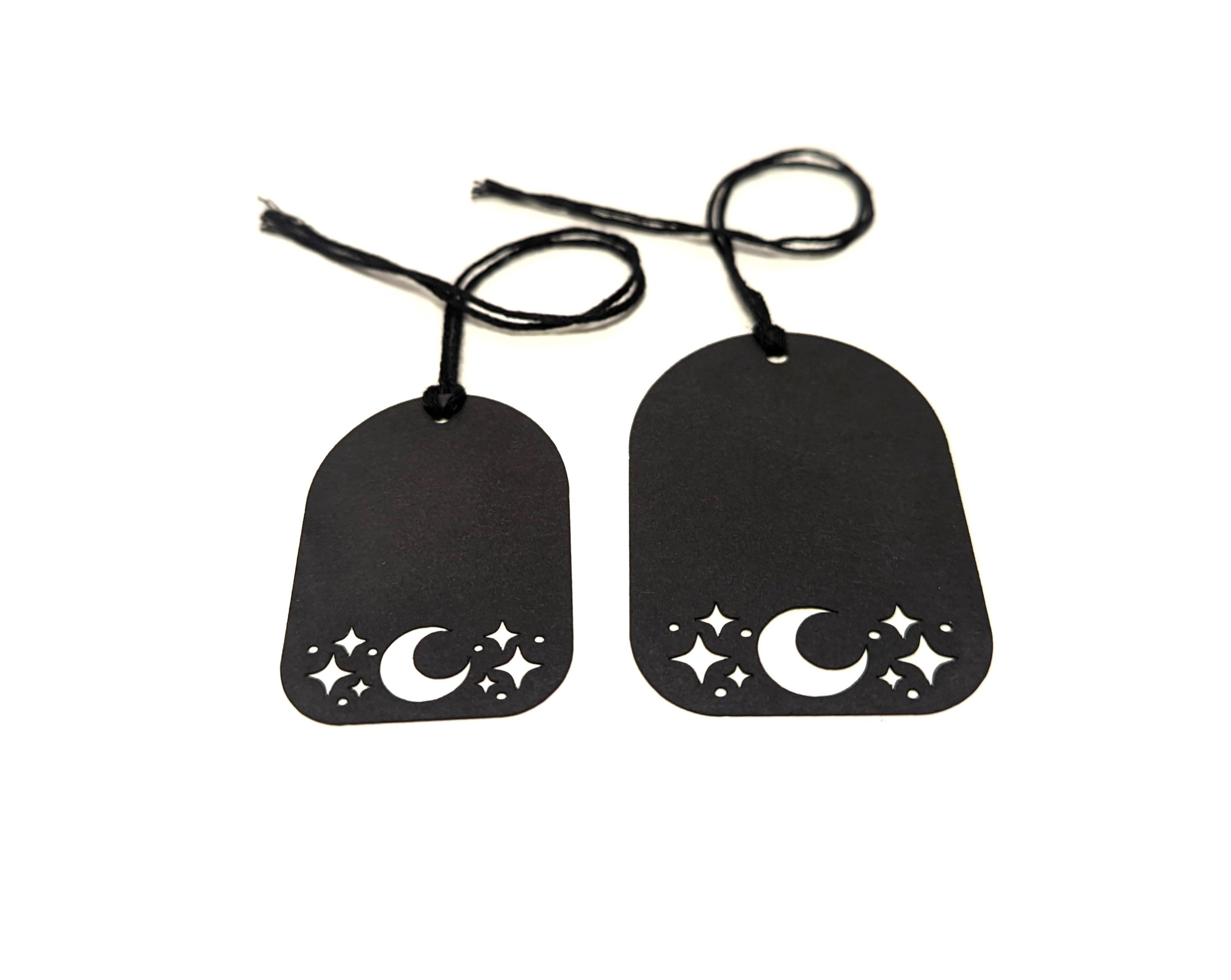 Moon & Stars Blank Label Tag. Black Moon and Stars Gift Tag, Price Tag ...
