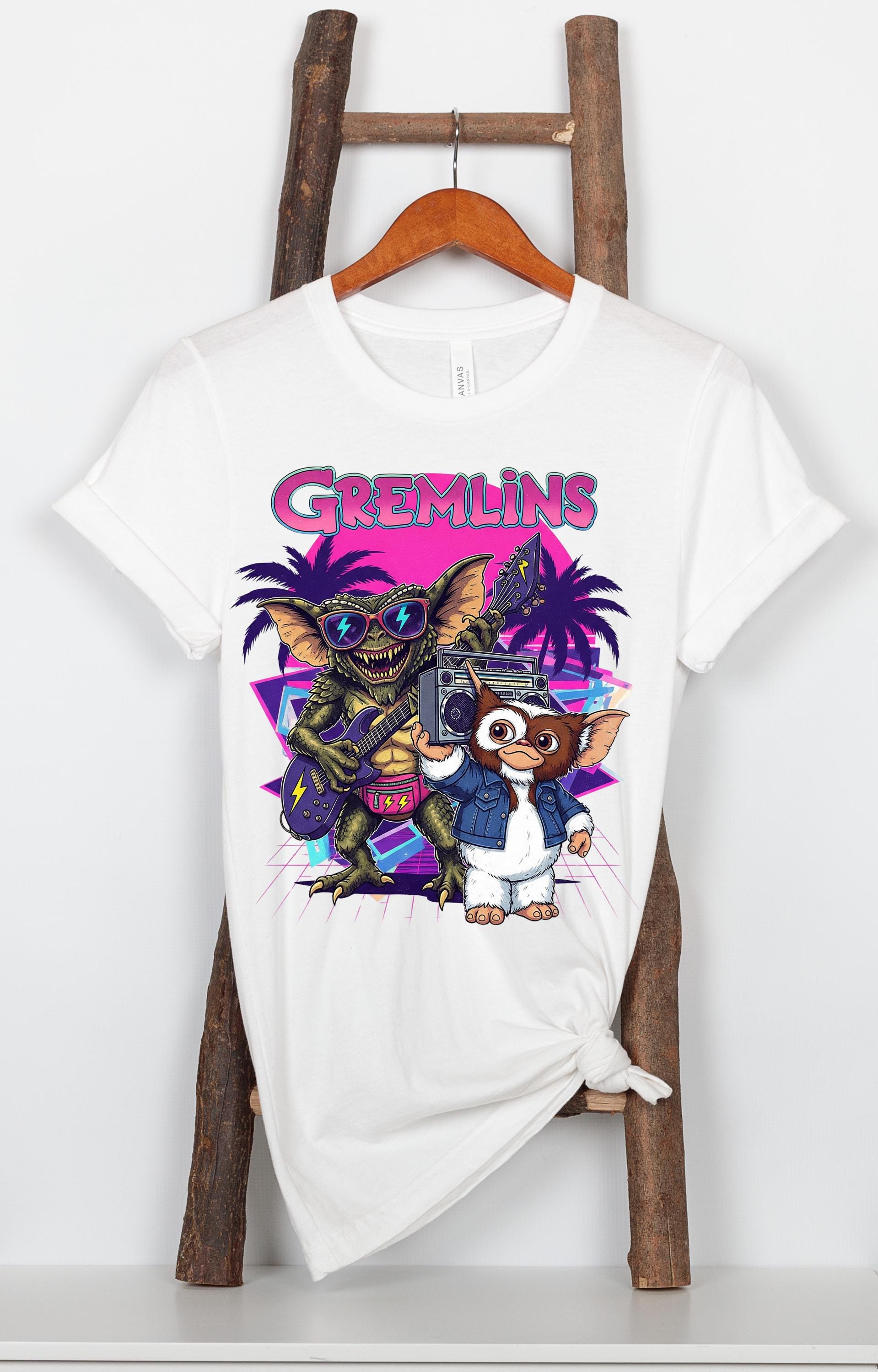 Retro 80s Gremlins PNG: Gizmo & Stripe Neon Graphic Digital Download - Etsy