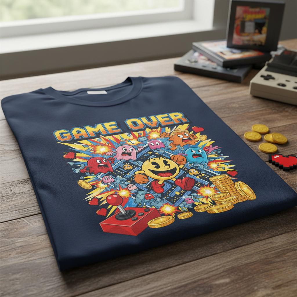 Retro Game Over Arcade PNG: 80s Gamer Shirt Design (digital Download ...