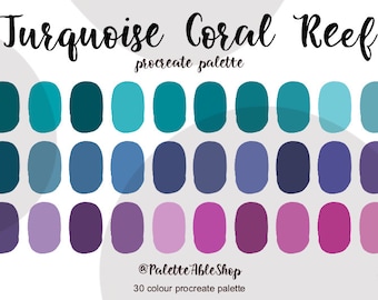 Teal Color Swatches Procreate Color Palette Color Swatches - Etsy