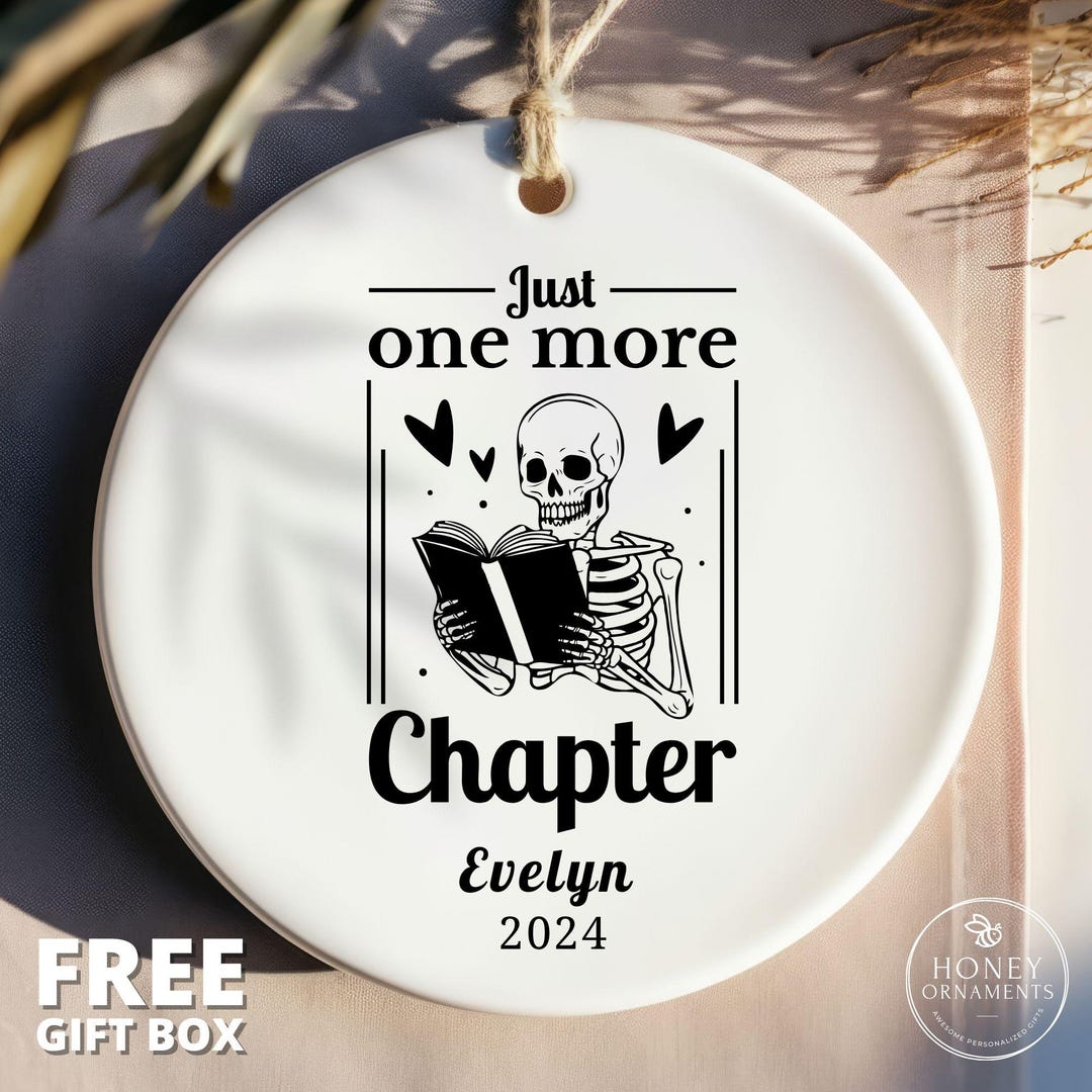 Just One More Chapter, Book Lover Gift, Book Ornament, Bookish Ornament ...
