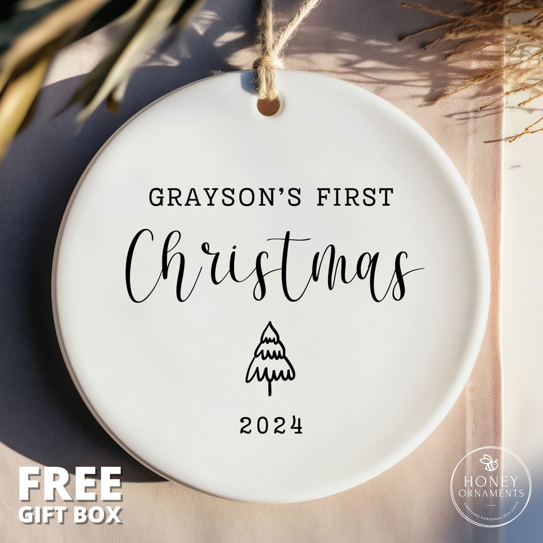 Personalized Baby's First Christmas Ornament - Custom Baby First ...