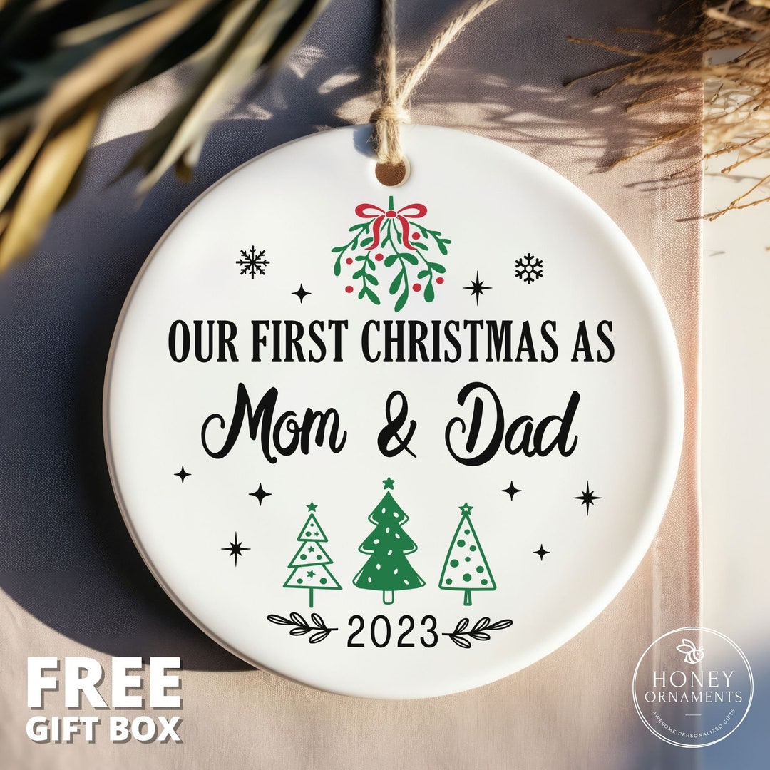 New Parents Ornament, Our First Christmas as Mom and Dad, New Parents ...