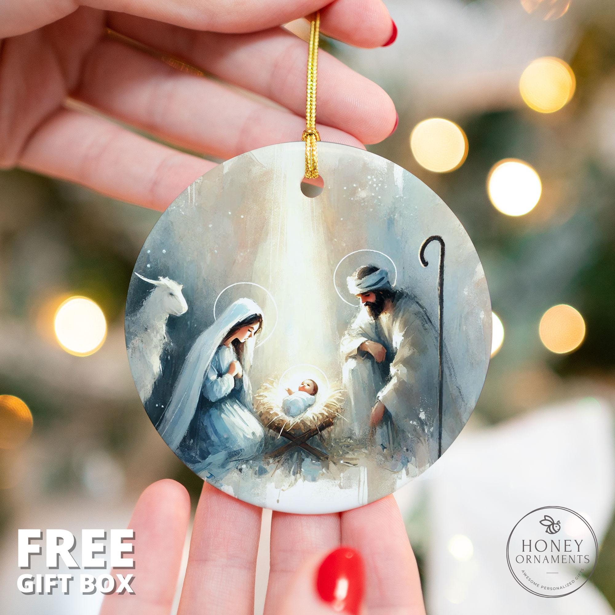 Nativity Scene Christmas Ornament - Religious Christmas Ornament ...