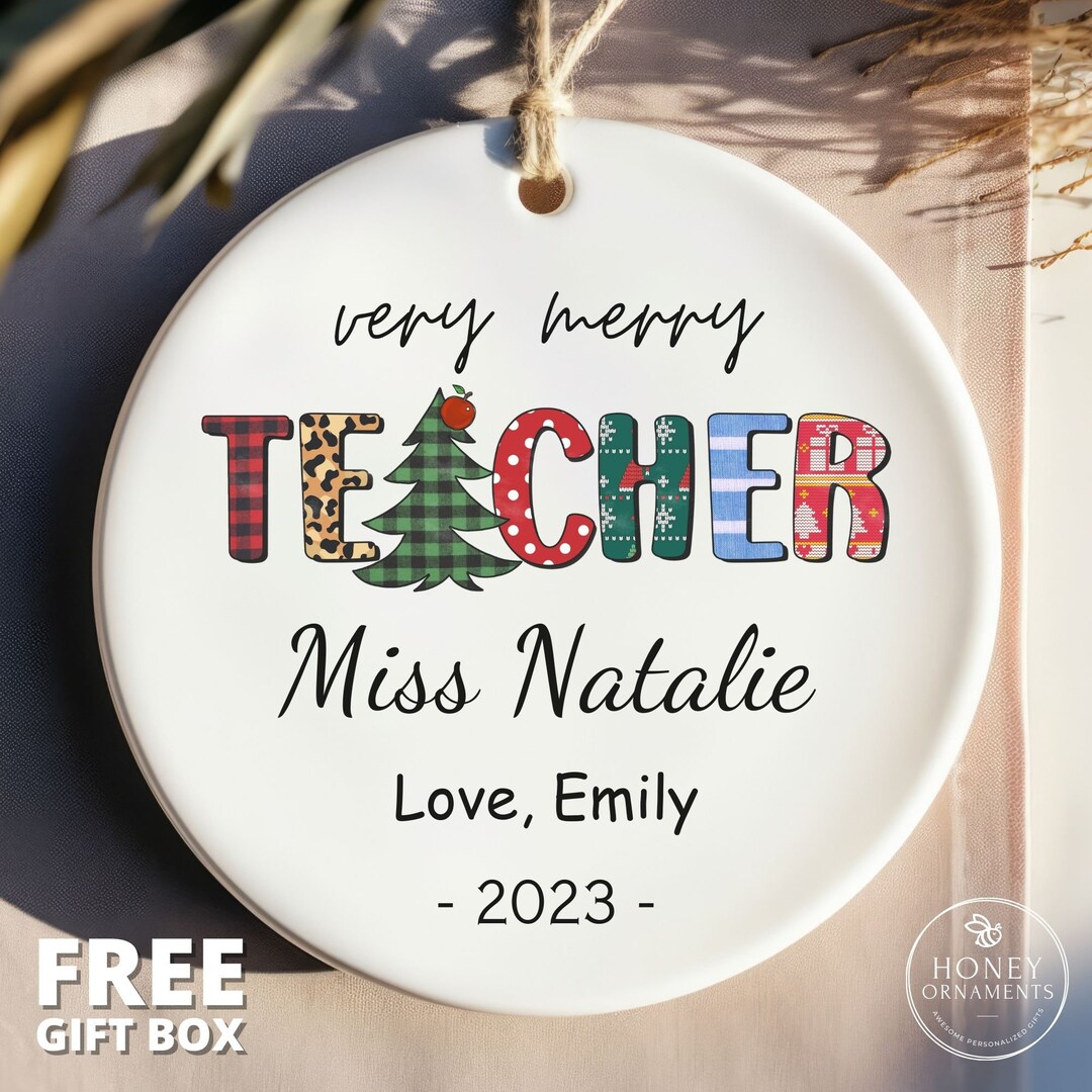 Personalized Teacher Christmas Ornament - Teacher's Christmas Gift, End ...