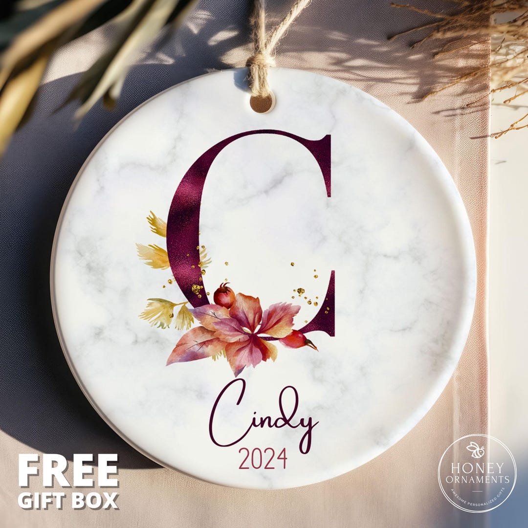 Personalized Initial Ornament - Custom Monogram Christmas Ornament ...