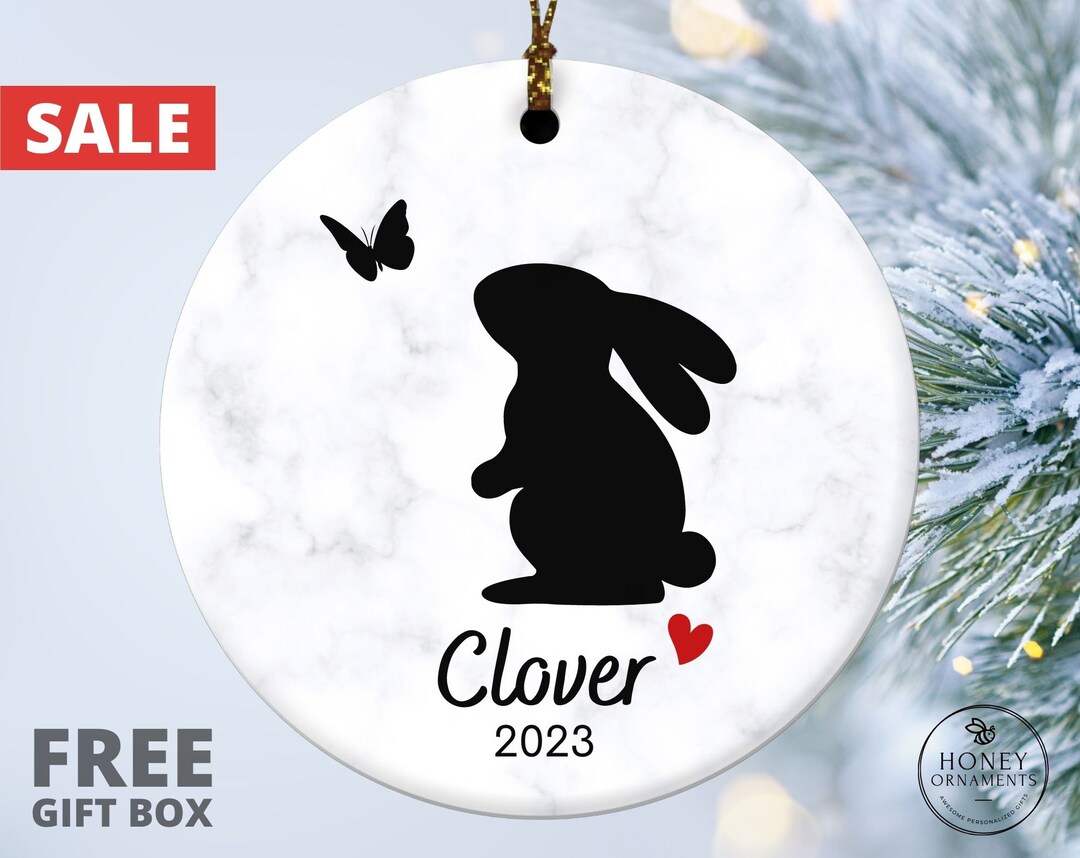 Personalized Rabbit Loss Ornament, Rabbit Memorial Gift, Bunny Sympathy ...