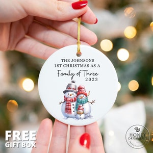 Personalized Family of Three Ornament Family of 3 Family Christmas ...