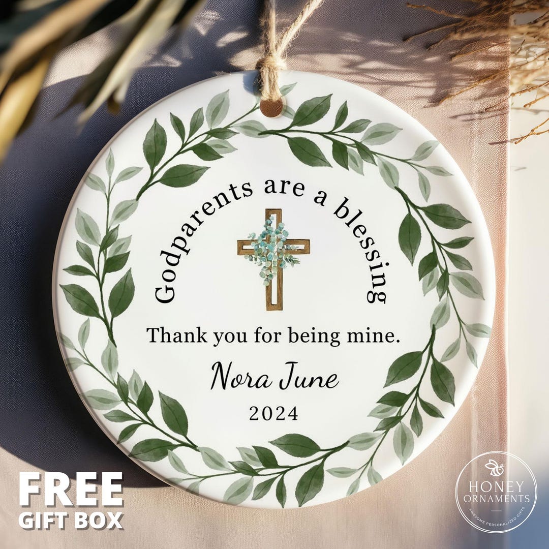 Godparents Ornament Personalized Godmother Gift Godfather Gift ...