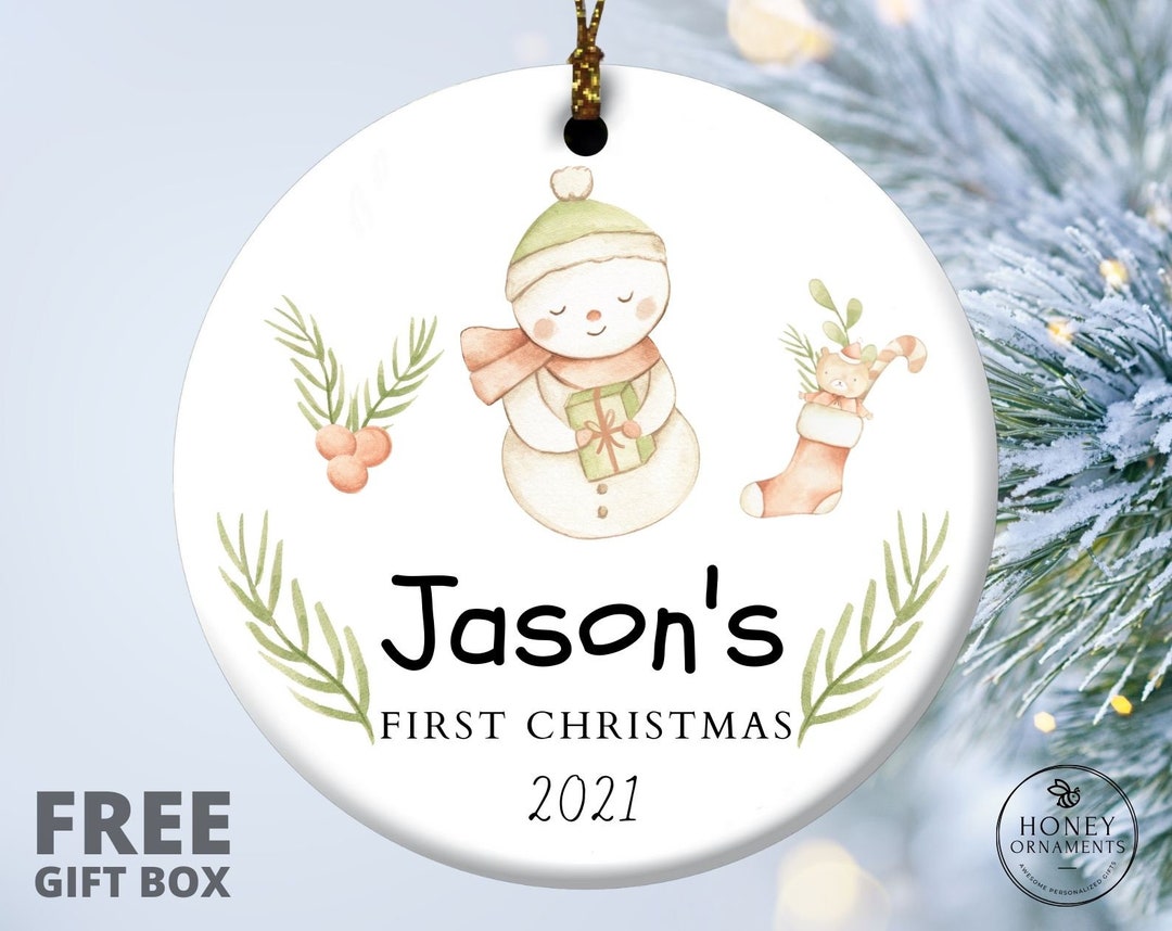 Baby First Christmas Ornament, Personalized 1st Christmas Baby Ornament ...