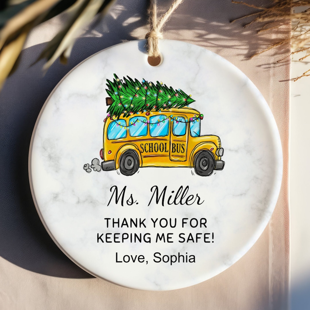 School Bus Driver Ornament, Best Bus Driver Personalized Ornament ...