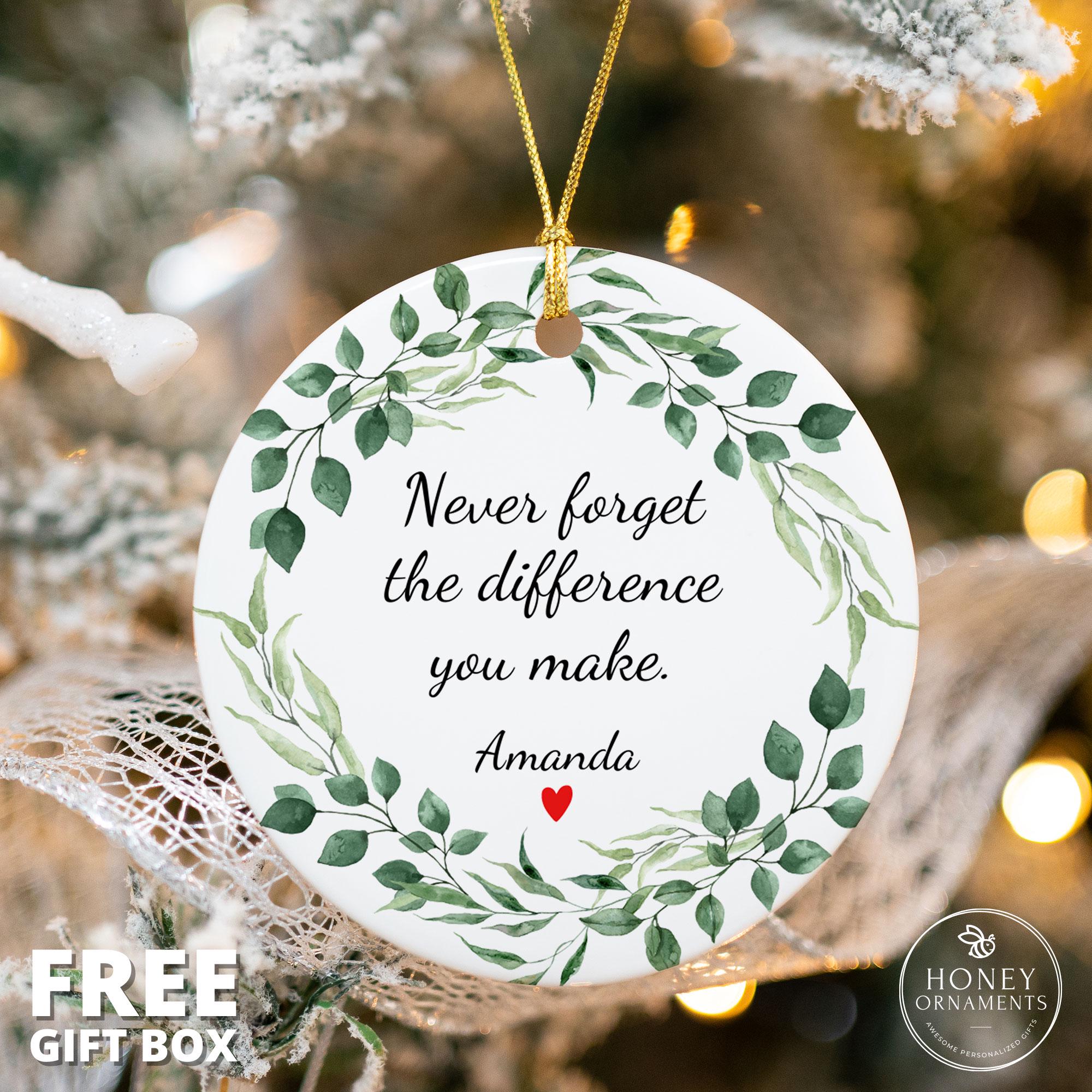 Thank You Gift, Thank You Christmas Ornament, Personalized Teacher ...