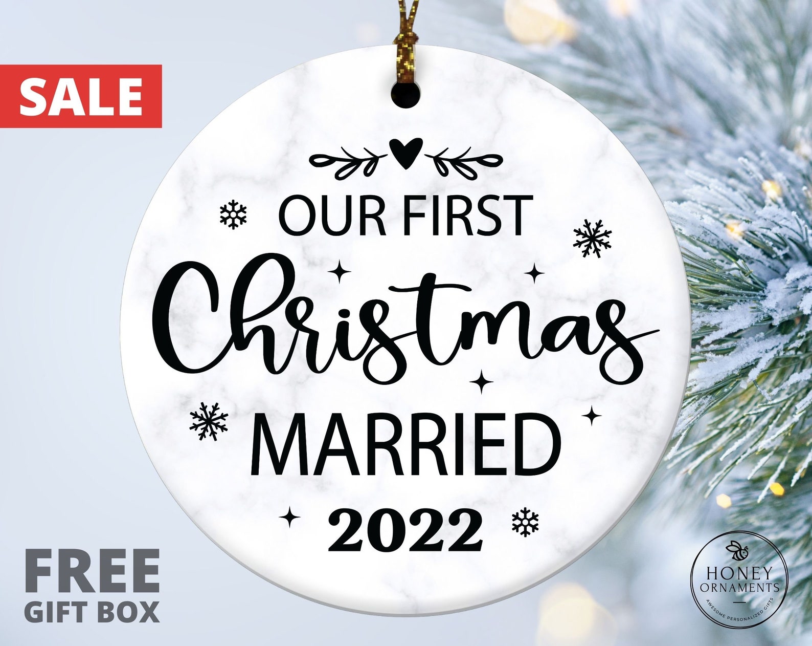 Personalized Newly Married Gift Our First Christmas Married - Etsy