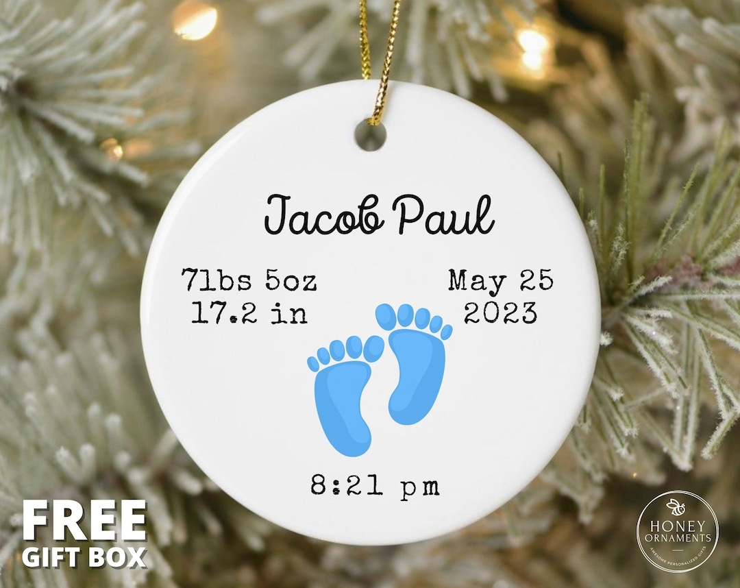 Newborn Birth Stats Ornament Personalized Baby Birth Stat Baby First ...