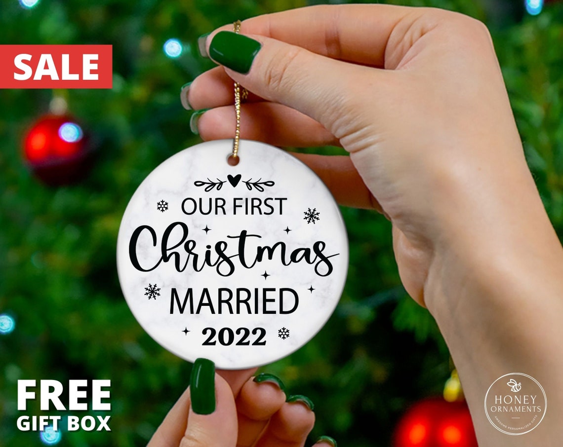 Personalized Newly Married Gift Our First Christmas Married - Etsy