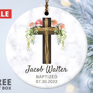 Personalized Baptism Ornament, God Bless Baptized Ornament, Custom Name ...