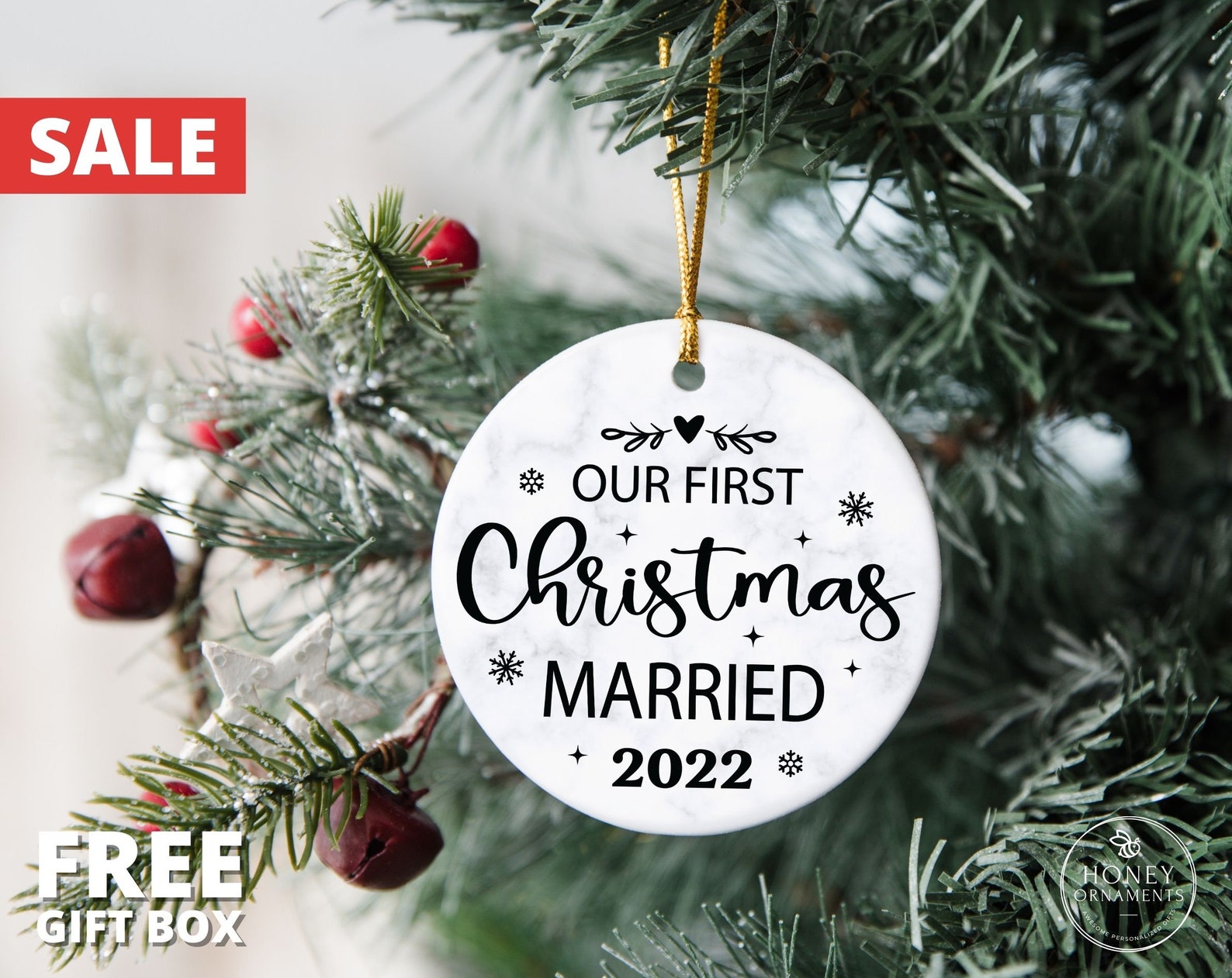 Personalized Newly Married Gift Our First Christmas Married - Etsy