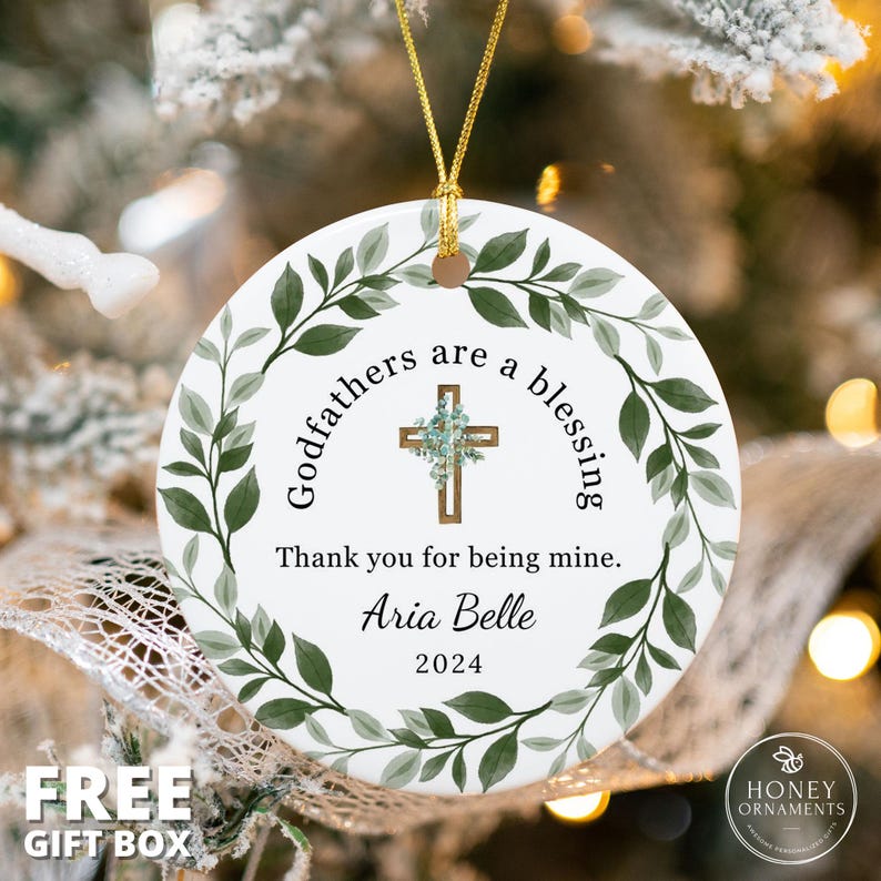 Godparents Ornament Personalized Godmother Gift Godfather Gift ...