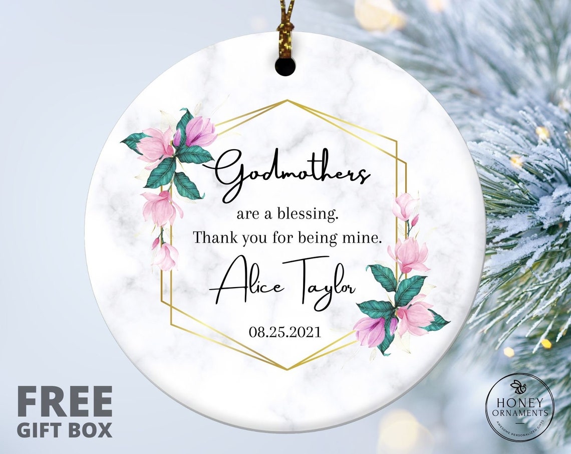 Godmother Ornament, Personalized Godmother Gift, Godmother Thank You ...
