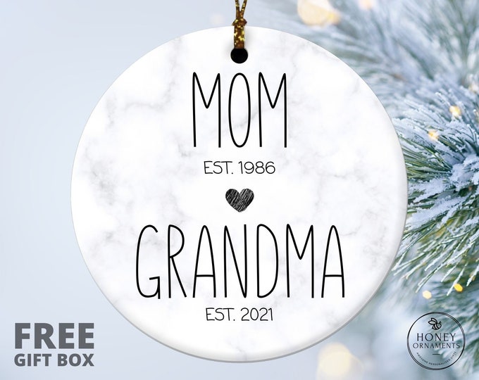 Mom, Grandma Ornament New Grandma Gift First Time Grandma Ornament ...
