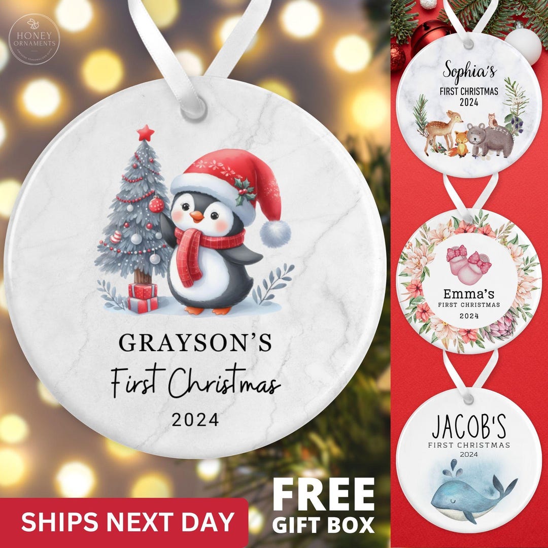 Baby First Christmas Ornaments Personalized Baby Gift Boy, Newborn ...