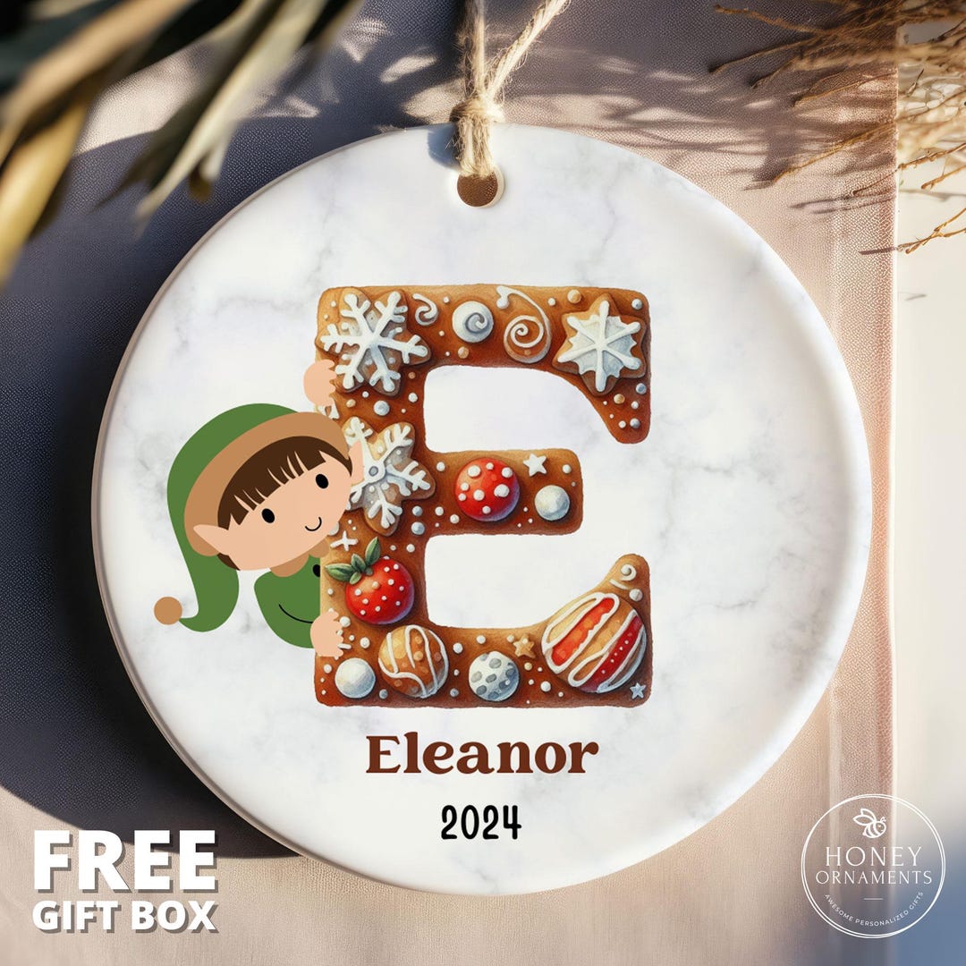 Custom Initial Ornament Personalized Family Name Ornament Monogram ...