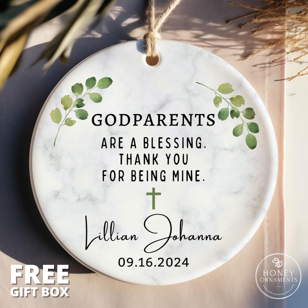 Godparents Ornament, Personalized Godmother Gift, Godfather Thank You ...