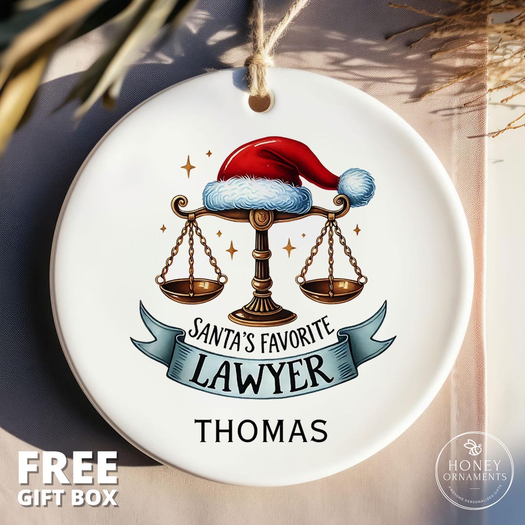 Santa's Favorite Lawyer Ornament, Law Student Gift, New Lawyer Gift ...